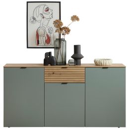 Sideboard Memphis Gr&uuml;n/Eiche Artisan
