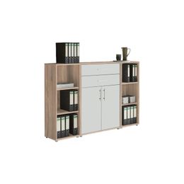 Aktenschrank Office Edition Sw Set 13 Wei&szlig;/Sonoma Eiche