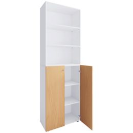 Schuhschrank LONA Wei&szlig;/ Buchefarben ca. 70x220x40cm