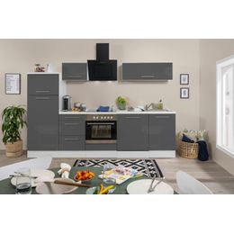 respekta K&uuml;chenzeile mit Ger&auml;te Grau/Wei&szlig; B: ca. 280 cm