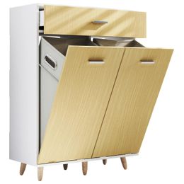 W&auml;scheschrank Landos M ca. 79x107x35 Wei&szlig;/Honigeiche