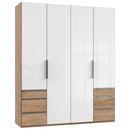 Dreht&uuml;renschrank Level 36D mit Laden ca. 200 cm Wei&szlig;/Eiche