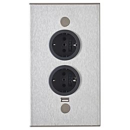 Vogt Steckdosenelement Riva USB Edelstahl