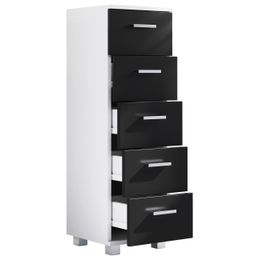 Highboard Zalo M ca. 30x94x30 cm Wei&szlig;/Schwarz