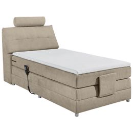 Boxspringbett Palermo elektrisch 120x200cm Sandfarb.