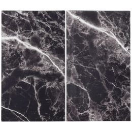 Herdabdeckplatte Marble in Schwarz/Marmor