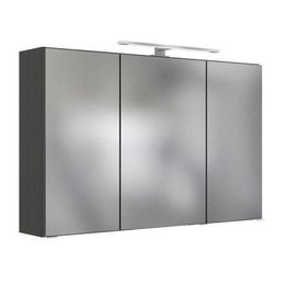 Held Spiegelschrank Arezzo mit LED 3-t&uuml;rig ca. 100x64 cm Grau