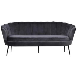Sofa Calais ca. 180 cm Dunkelgrau Samt