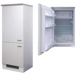 K&uuml;hlschrank-Umbauschrank Wito B: 60 cm Wei&szlig; / Grau