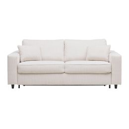Schlafsofa Agneta in Beige mit Bettfunktion