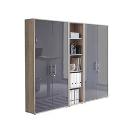 Aktenschrank Office Edition Sw Set 10 Eiche/Anthrazit