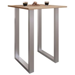 Bartisch Xona ca. 80x102x50 cm Eiche/Silber