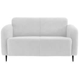 2-Sitzer-Sofa Marone Wei&szlig; Teddystoff