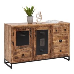 Sideboard Leya Naturfarben/Schwarz