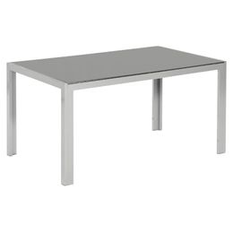 Gartentisch ca. 150x90 cm Alu Silber/Glas