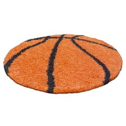 Kinderteppich Fun Orange/Schwarz &Oslash; ca. 100cm