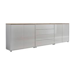 Sideboard Mailand Set 5 Wei&szlig;/Eiche