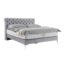 Boxspringbett Queen in Hellgrau ca. 180x200cm