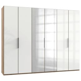 Dreht&uuml;renschrank Level 36D mit Spiegel ca. 300 cm Eiche/Wei&szlig;