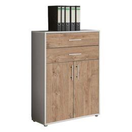 Aktenschrank Office Edition Grau/Eichefarben