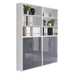 Aktenschrank Office Edition Sw Set 11 Wei&szlig;/Anthrazit