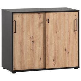 Aktenschrank Aino U 1000 ST Schwarz/Eiche Artisan
