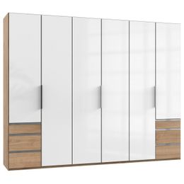 Dreht&uuml;renschrank Level 36D mit Laden ca. 300 cm Eiche/Wei&szlig;
