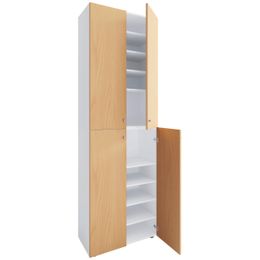 Schuhschrank LONA Wei&szlig;,Buche ca.70x220x40 cm