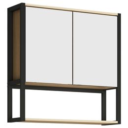 Spiegelschrank Edino ca. 60x60 cm Eiche/Schwarz