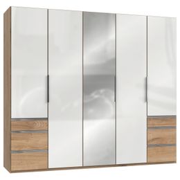 Dreht&uuml;renschrank Level 36D ca. 250x216x58 cm Wei&szlig;/Eichefarben