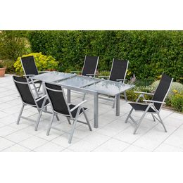 Gartentisch ausziehbar Ambia Garden Metall/Glas L: 200 cm