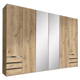 Dreht&uuml;renschrank Level 36A mit Spiegel ca. 300 cm Eiche Dekor