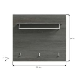 Garderobenpaneel Salsa ca. 80x70x27 cm Wei&szlig;/Rauchsil.