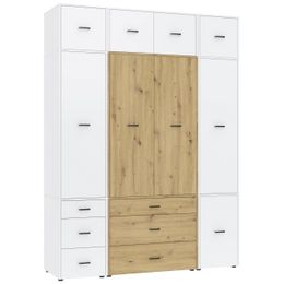 Kleiderschrank Kivo Eiche Artisan/Wei&szlig;