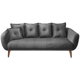 3-Sitzer-Sofa Baggio Grau Velours