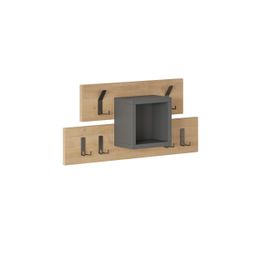 Wandgarderobe Lumina ca. 68x32x13 cm Eiche/Anthr.