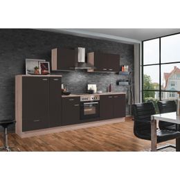 Menke K&uuml;chenblock Classic Dunkelbraun/Eiche ca. 300 cm