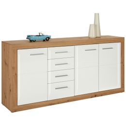 Sideboard Malta in Wei&szlig;/Eichefarben