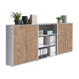 Aktenschrank Office Edition Sw Set 9 Grau/Eichefarben
