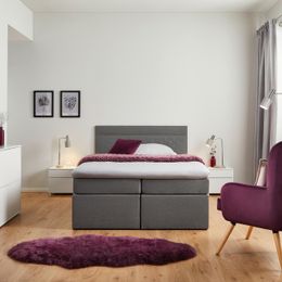 Boxbett Rosa Grau ca. 140x200 cm mit Topper