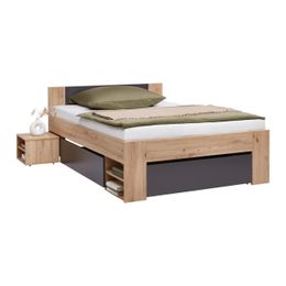 Bett Azurro 2-140 Anthrazit/Eiche Artisan