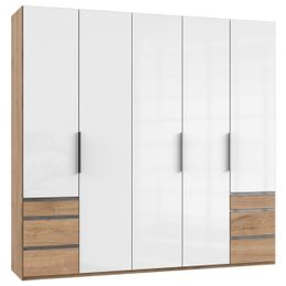 Dreht&uuml;renschrank Level 36D mit Laden ca. 250 cm Eiche/Wei&szlig;