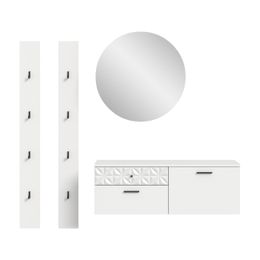 Garderobe Prisma 4-tlg. Wei&szlig; PRISMA