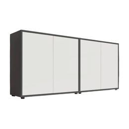 Sideboard Mailand Set 2 Anthrazit/Wei&szlig;