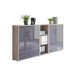 Aktenschrank Office Edition Sw Set 8 Eiche/Anthrazit
