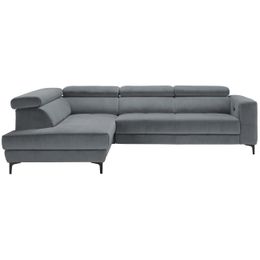 Ecksofa Emma links Blaugrau