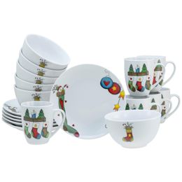 Creatable Fr&uuml;hst&uuml;cksservice Luna Multicolor, 18-teilig
