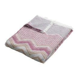 Kuscheldecke ZickZack Wei&szlig;/Beere ca. 130x170cm