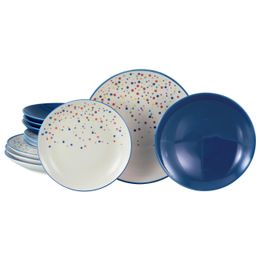 Creatable Tafelservice Joy Blau/Creme, 12-teilig