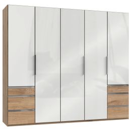 Dreht&uuml;renschrank Level 36D mit Laden ca. 250 cm Eiche/Wei&szlig;